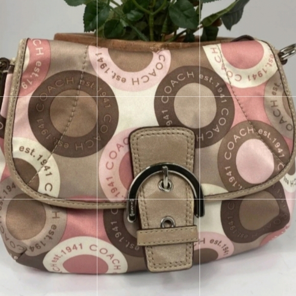 Coach | Bags | Coach Est 941 Logo Snaphead Flap Small Pinktan Shoulder ...